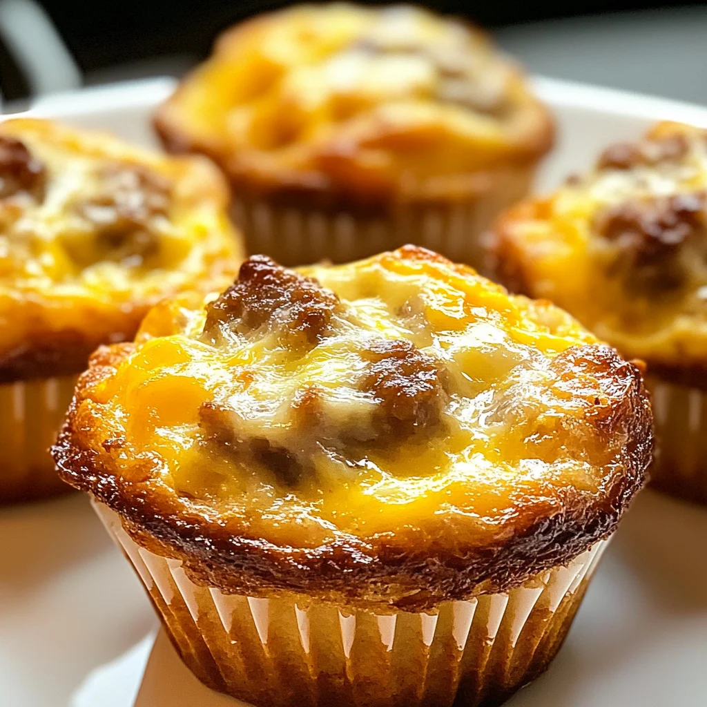 Easy Sausage Egg Cheese Bisquick Muffins | Quick Breakfast Recipe